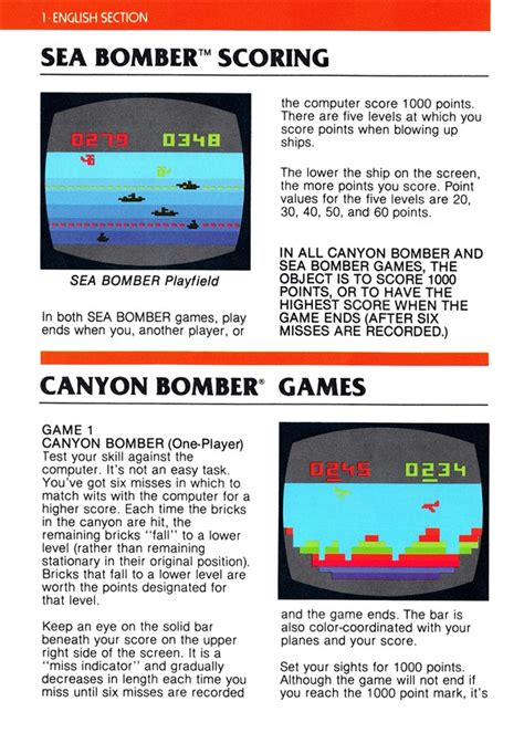 Atari 2600 Vcs Canyon Bomber Scans Dump Download Screenshots Ads