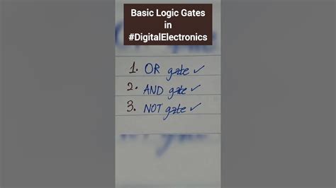 Basic Logic Gates Digitalelectronics Shorts Youtube