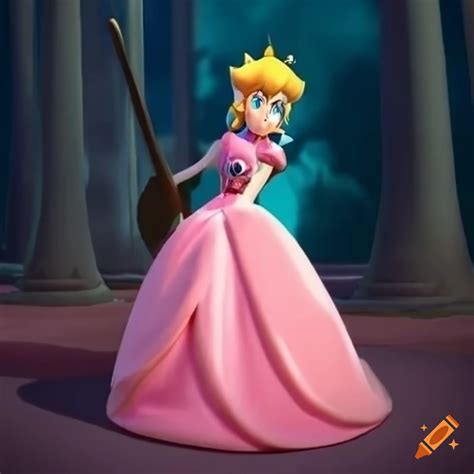 Princess Peach And Link In Pink Silk Ballgown On Craiyon
