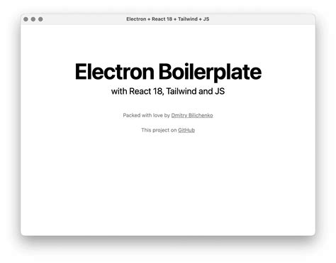 Electron Boilerplate With React 18 Tailwind And Js