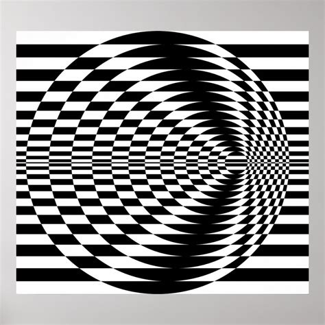 Op Art Contrasting Concentric Circles 01 Poster Zazzle