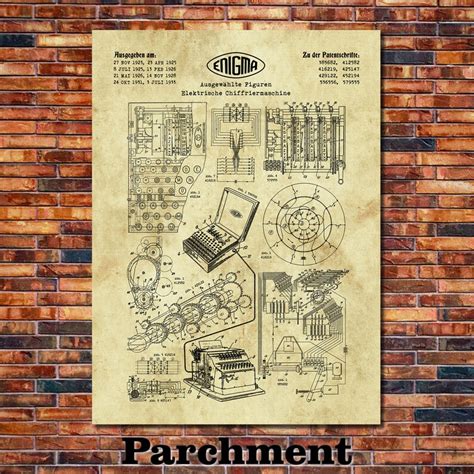 Enigma Cipher Machine Patent Print Art 1933 Etsy Uk