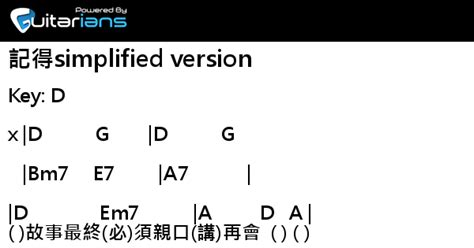 Terrance Lam 記得simplified Version 結他譜 Chord譜 吉他譜