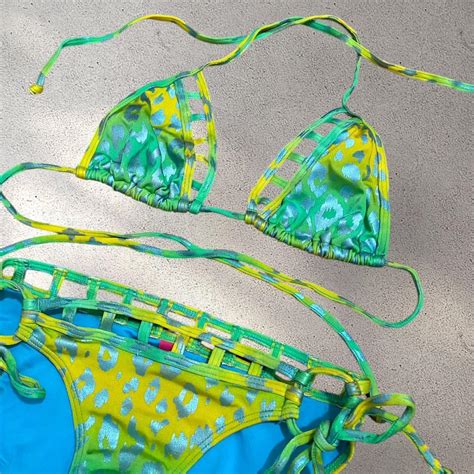 Victorias Secret Yellow And Green Leopard Print Depop