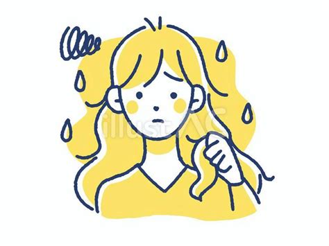 髪のうねりに悩む女性イラスト No 25158710｜無料イラスト・フリー素材なら「イラストac」