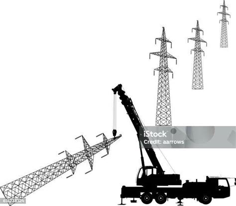 전기공 제조 수리 시 전원 장대 벡터 일러스트레이션 건설 산업에 대한 스톡 벡터 아트 및 기타 이미지 건설 산업 교통수단 기업 재무와 산업 Istock