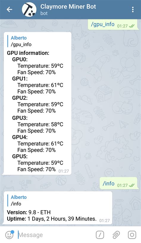 Github Albcpclaymore Miner Bot Telegram Bot For Statistics Remote Management And Alerts Of