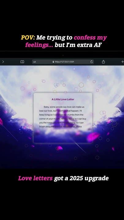 A Love Letter Website Using Html Css And Js Website Htmlcss Youtube