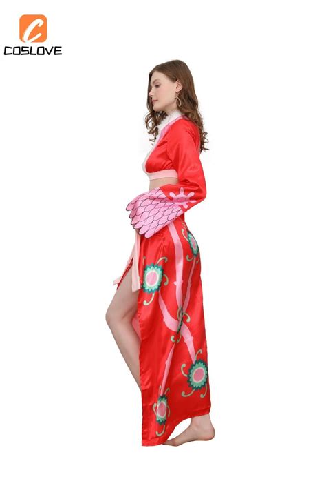 Anime One Piece Boa Hancock Cosplay Full Set Costume Suit For Women Red