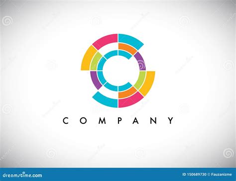 Plantilla Creativa Colorida Del Concepto Del Logotipo De La Letra C Ilustración del Vector