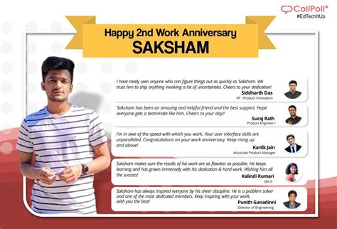 Saksham Gupta On Linkedin Workanniversary