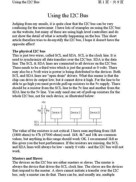using the i2c bus pdf telecommunications areas of computer science