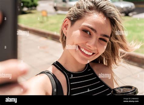 Beautiful Business Woman Taking A Selfie With Your Cell Phone