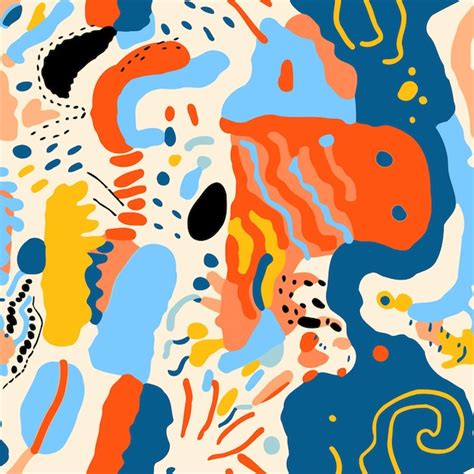Premium Vector Seamless Pattern With Abstract Hand Drawn Doodle