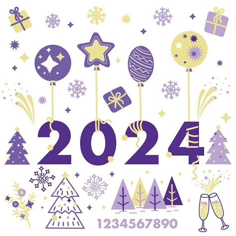 Новый год вектор 2024 Изображения скачать бесплатно на Freepik