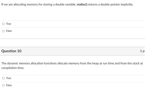 Solved If We Are Allocating Memory For Storing A Double