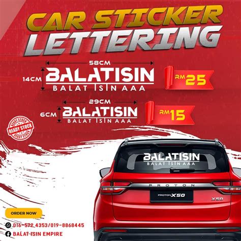 Balat Isin Car Sticker Lettering Shopee Malaysia
