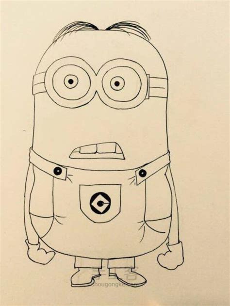 小黄人花瓶简笔画 简笔画图片大全 普车都