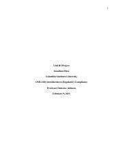 UnitIII Project Docx 1 Unit III Project Jonathan Moss Columbia