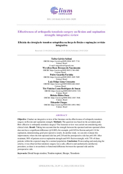 Pdf Effectiveness Of Orthopedic Tenodesis Surgery On Flexion And