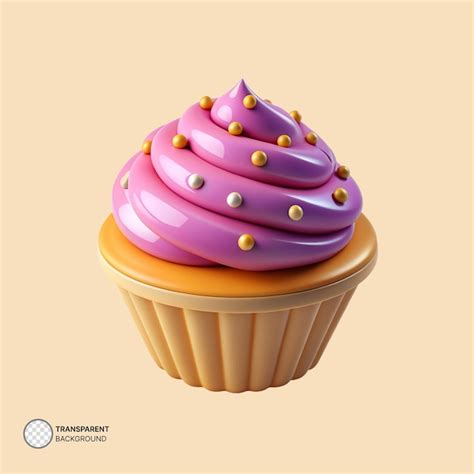 Premium Psd Psd 3d Cupcake Icon Illustration