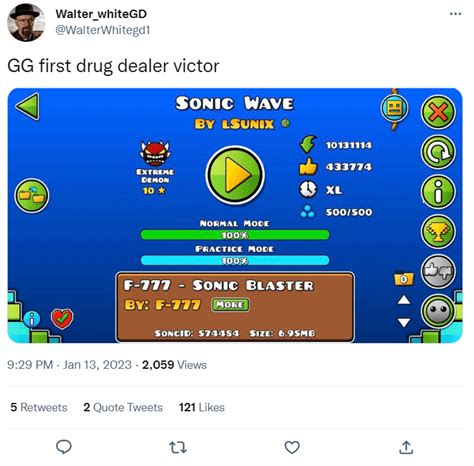 He Cook And Can Beat Sonic Wave Rgeometrydash