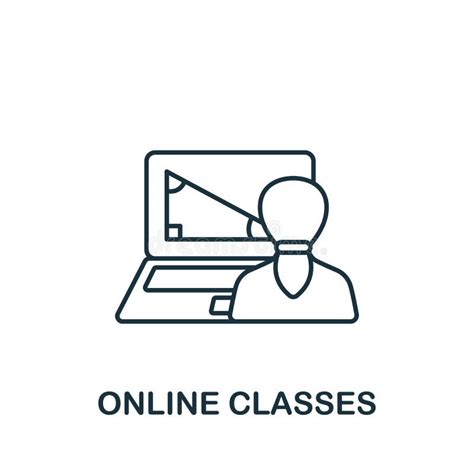 Online Classes Icon Monochrome Simple New Normality Icon For Templates Web Design And