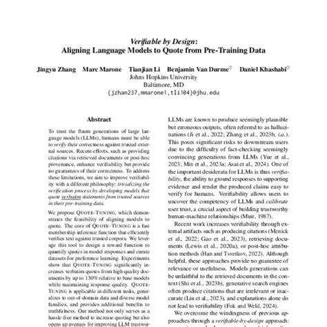 Verifiable By Design Aligning Language Models To Quote From Pre