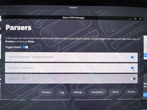 Steam Rom Manager Parsers Configuration Menu Not Showing Remudeck