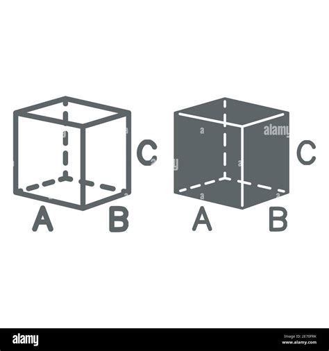 Cube With Signed Sides Line And Solid Icon Geometry Concept Geometric Transparent Figure Sign