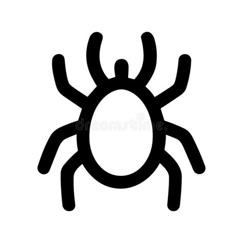 Simple Bold Tick Shape Insect Bug Danger Outline Icon Symbol Stock