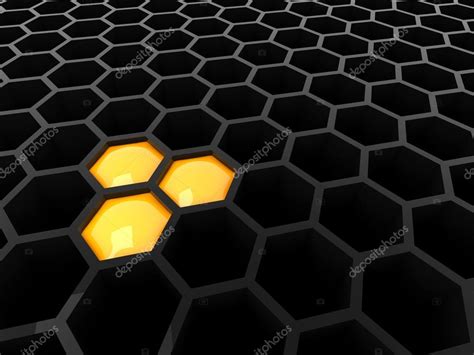 High Tech 3d Black Dark Honeycomb Stock Photo By Adistock 14174993