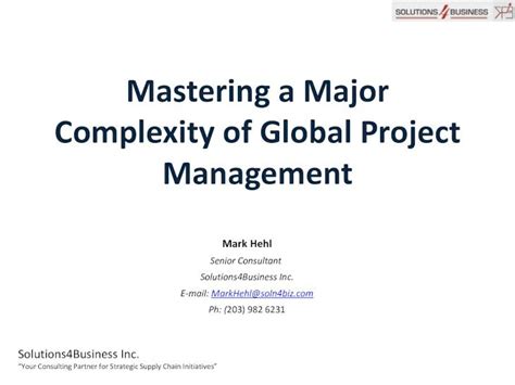 pdf mastering a major complexity of global project management
