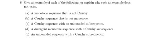 Solved 6 Give An Example Of Cach Of The Following Or