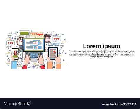 Tablet Laptop And Smart Phone Finance Chart Vector Image