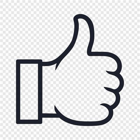 Premium Vector Simple Thumbs Up Icon In Black Outline