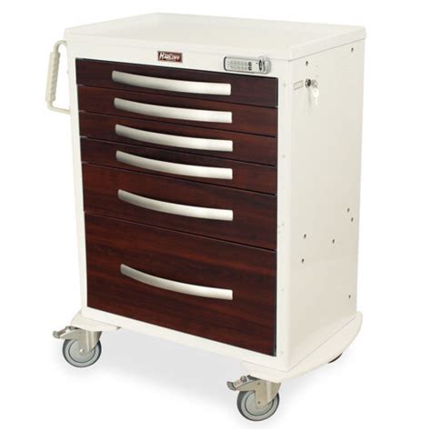 Tall Wood Vinyl Treatment Cart Six Drawer Key Lock Wv6450 Cm Harloff