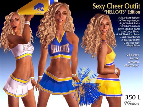 Second Life Marketplace Sexy Cheer Outfit Hellcats Edition By Gg