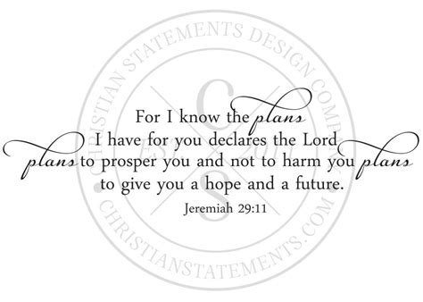 I Know The Plans I Have Vinyl Wall Statement Jeremiah 2911 Vinyl