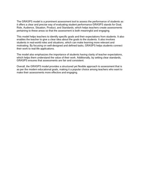 The Grasps Model Pdf