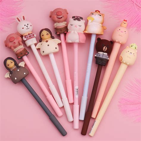 创意可爱学生用中性笔韩版超萌女生黑笔超好看05少女心卡通水笔虎窝淘