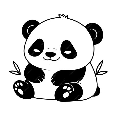 Premium Vector Cute Vector Illustration Panda Doodle For Colouring Page