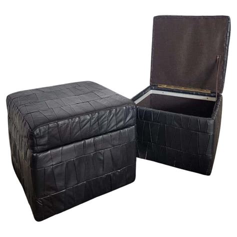 Pair Of De Sede Patchwork Leather Storage Ottoman 1970 At 1stdibs