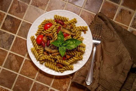 Italian Rotini Alla Pesto Stock Image Image Of Fresh 123862531