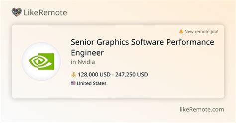 📩 Senior Graphics Software Performance Engineer At 🏢 Nvidia Salary 💰128000 Usd 247250 Usd