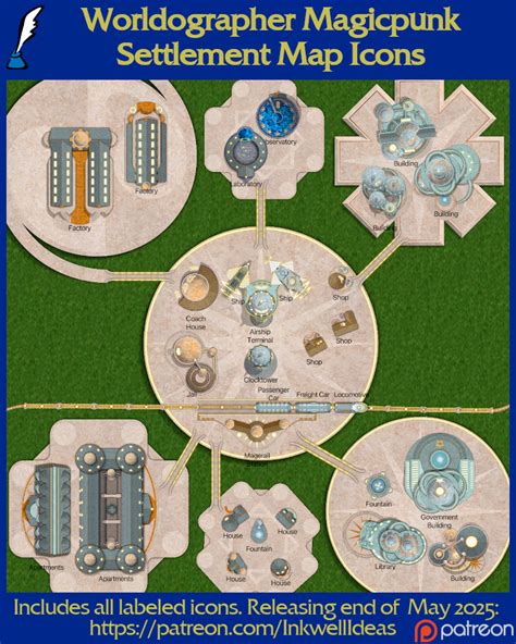 Magicpunk Settlement Map Icons Preview Inkwell Ideas