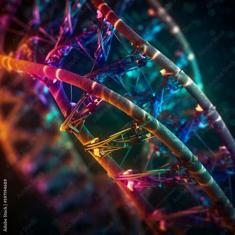 Dna Under Microscope Realistic And Intricate View Of The Double Helix