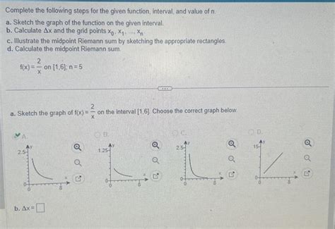 solved complete the following steps for the given function