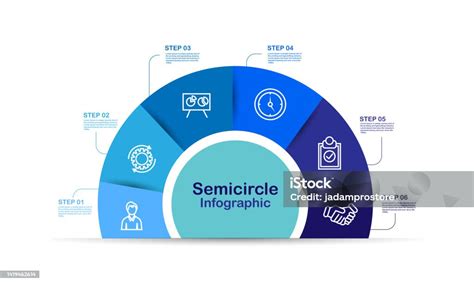 Semicircle Diagram Slide Template Stock Illustration Download Image Now Infographic Number