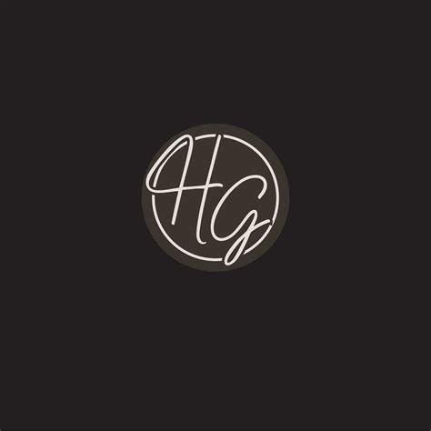 Initials Hg Logo Monogram With Simple Circle Line Style 28106365 Vector